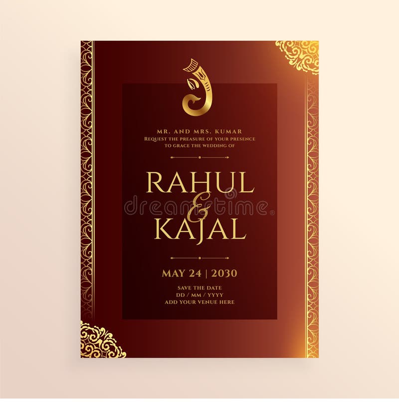 Indian Marriage Card Poster Design Save the Date for Announcement Stock ...