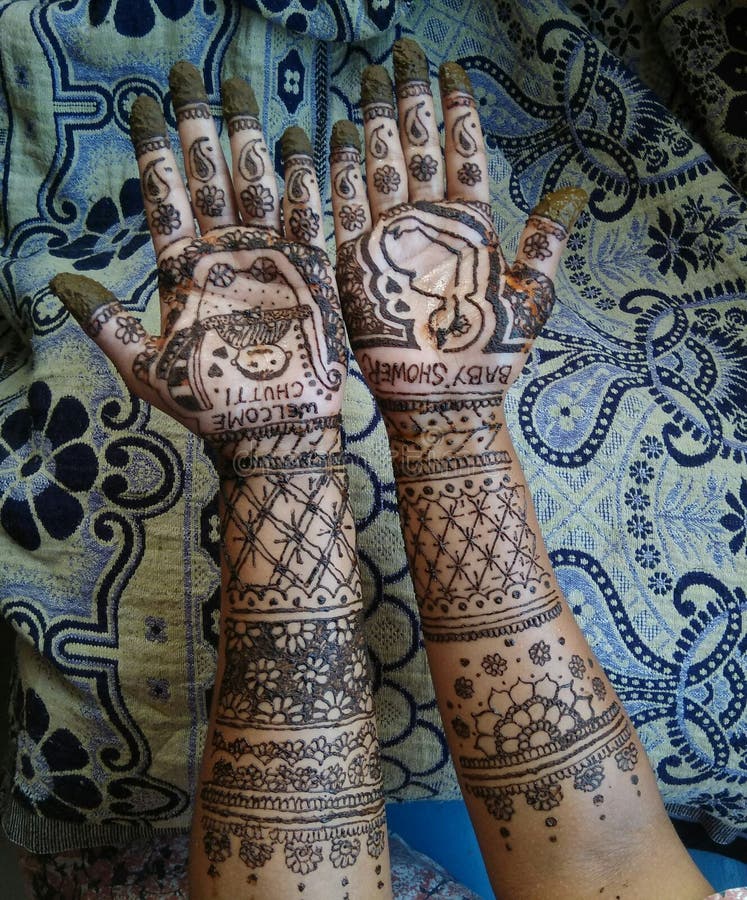Simple Traditional Indian Mehandi Design. Stock Image - Image of indian ...