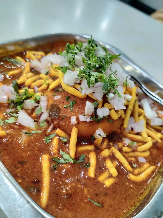 Indian Misal Maharashtrian Special Dush Misal Stock Photo - Image of ...