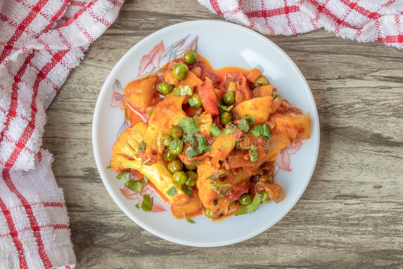 Indian Mix Veg or Mixed Vegetable Stock Image - Image of served, food ...