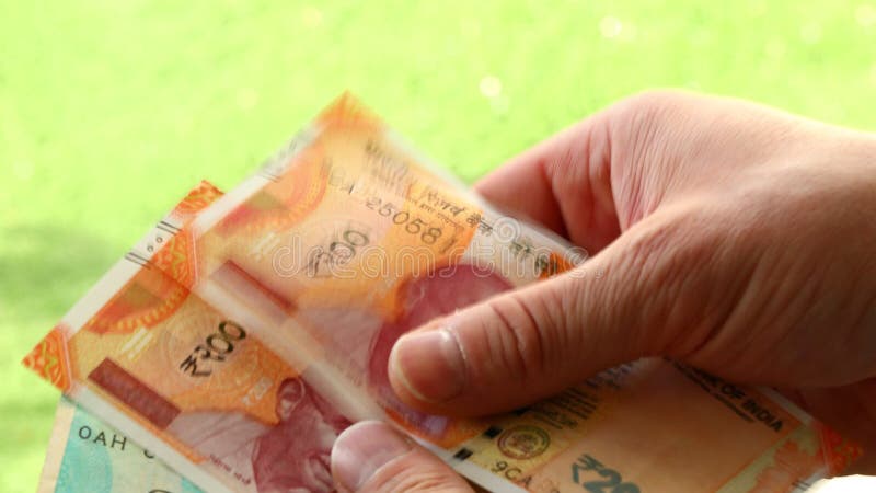 Indian Currency, Rupee, Counting and Shifting Banknotes Stock Footage ...