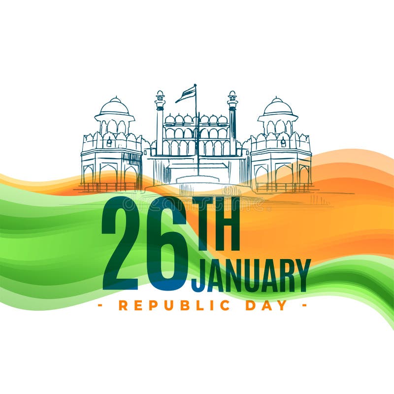 Indian Monument Red Fort Design for Republic Day Celebration Stock ...