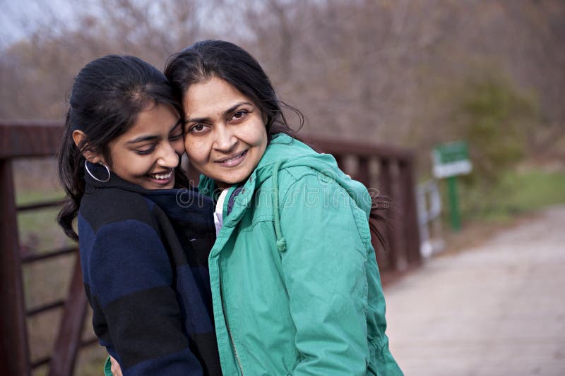 Indian mother and daughter stock photo. Image of park - 28454032