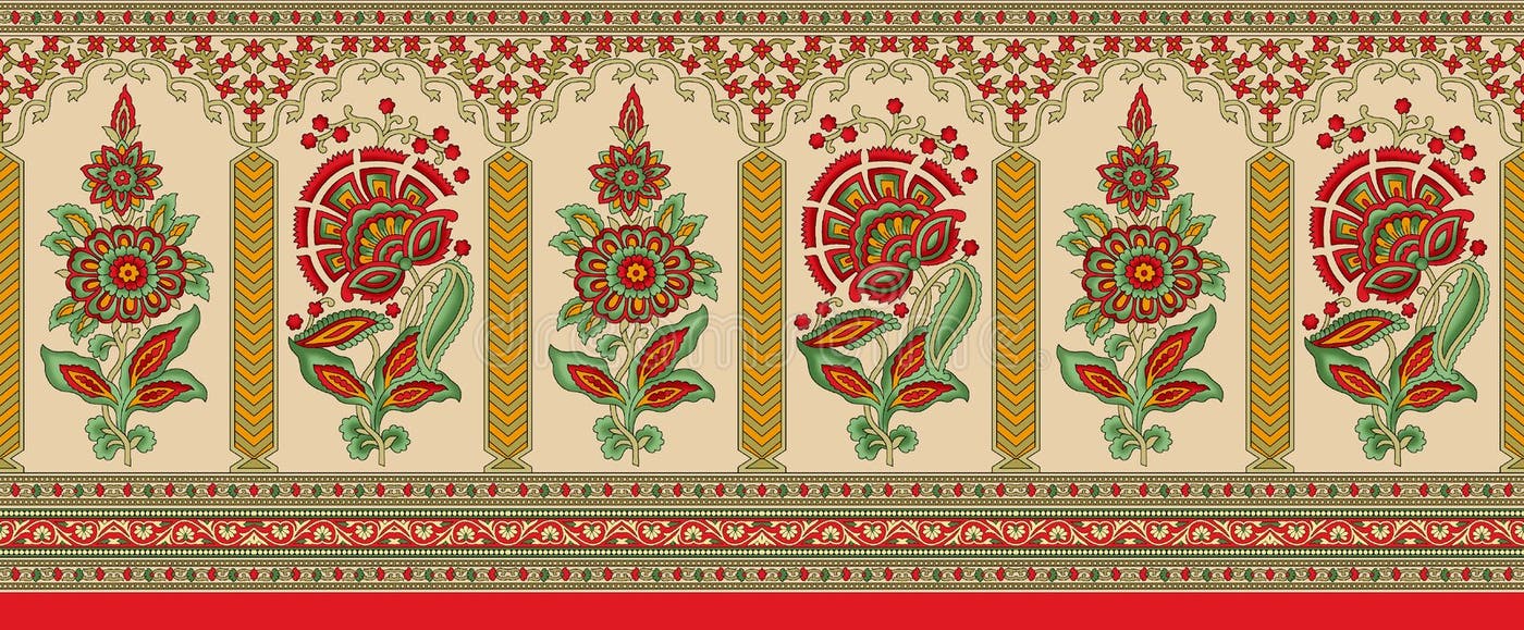 Indian Mughal Flower Border Stock Illustrations – 6,632 Indian Mughal ...