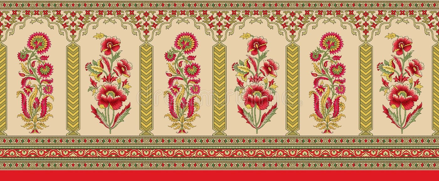 Mughal Flower Border Stock Illustrations – 7,472 Mughal Flower Border ...