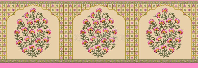 Mughal Flower Border Stock Illustrations – 7,472 Mughal Flower Border ...