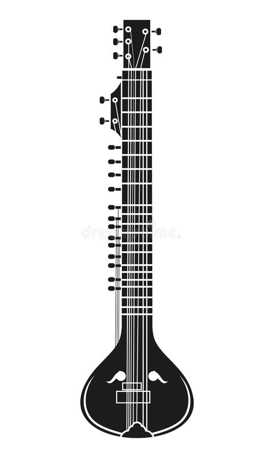 Sitar vector stock vector. Illustration of guitar, entertainment ...