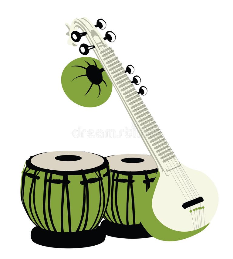 Indian Musical Instruments Stock Illustrations – 787 Indian Musical ...