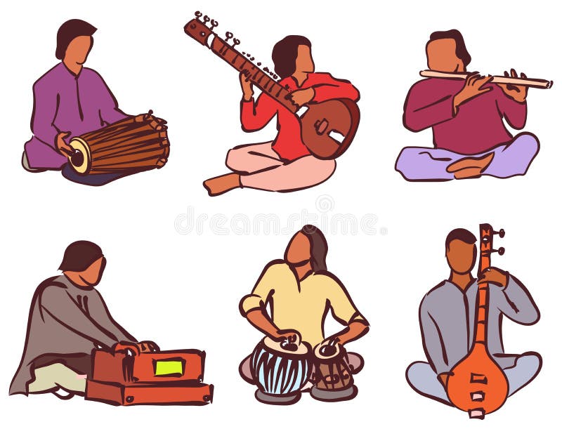 Indian musician set stock vector. Illustration of tabla - 65231482