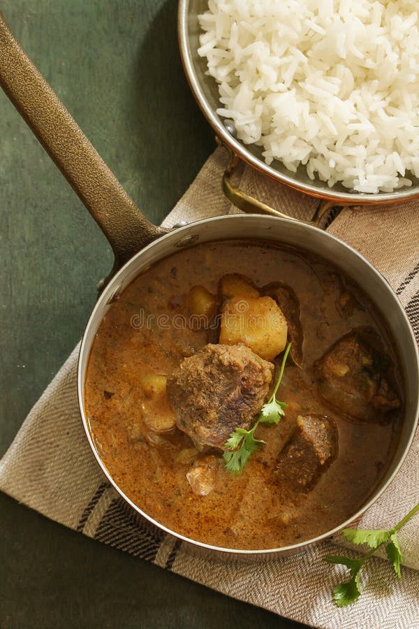 Rice With Indian Mutton Curry Stock Photo - Image of meal, rice: 34666562