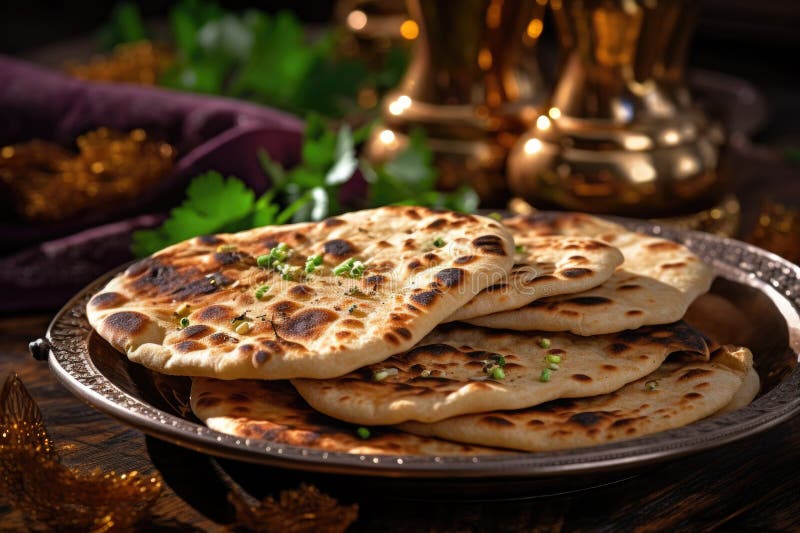 Garlic Naan Bread Stock Illustrations – 49 Garlic Naan Bread Stock ...