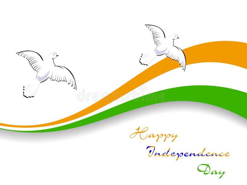 Indian National Flag With Flying Pigeons. Stock Vector - Illustration ...