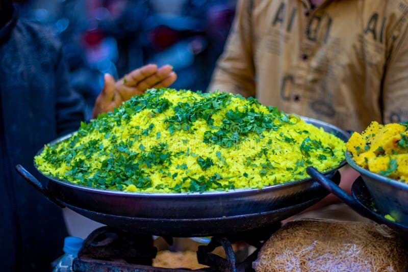 Indian National Food Poha Made from Rice. Stock Image - Image of india ...