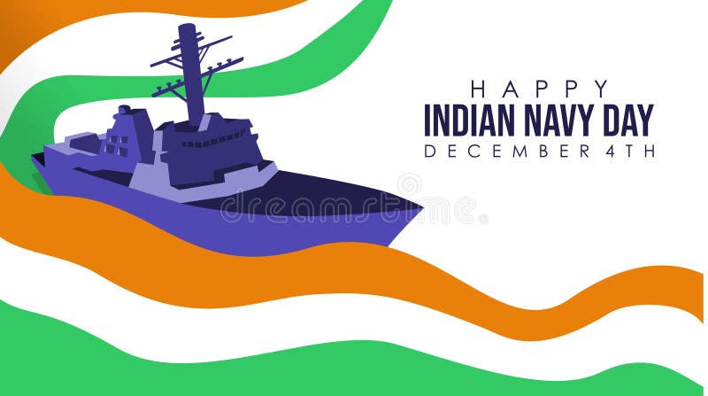 Indian Navy Day Banner Template Vector on White Background Stock Vector ...