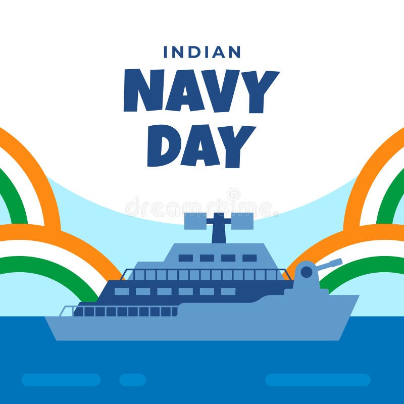 Indian Navy Day Celebrate Design Illustration Collection Stock Vector ...