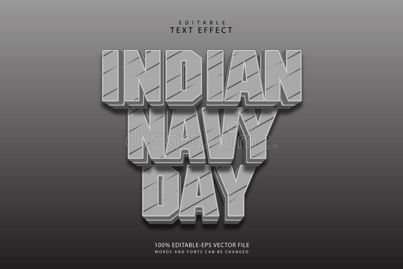 Indian Navy Day Editable Text Effect 3 Dimension Emboss Modern Style ...