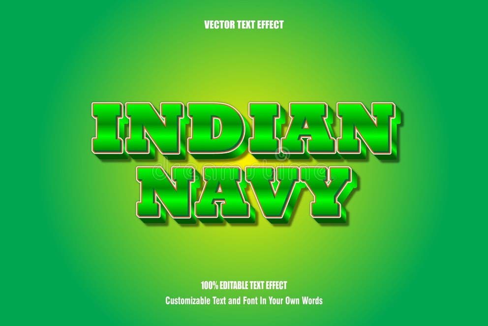 Indian Navy Editable Text Effect 3 Dimension Emboss Comic Style with ...