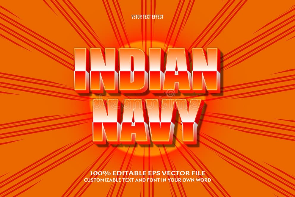 Indian Navy Editable Text Effect 3 Dimension Emboss Comic Style Stock ...