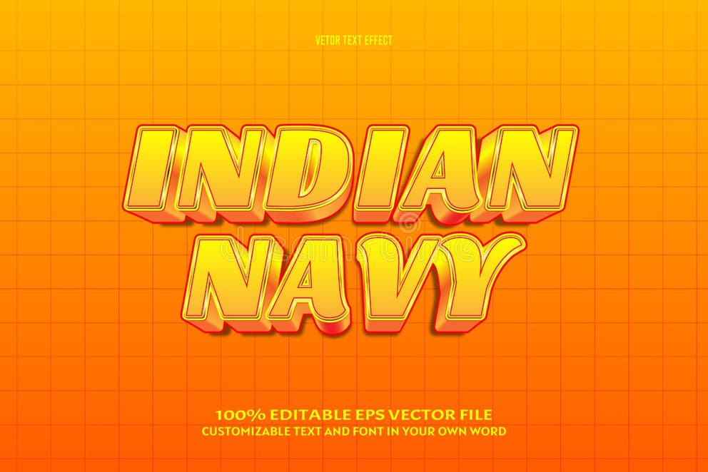 Indian Navy Editable Text Effect 3 Dimension Emboss Comic Style Stock ...