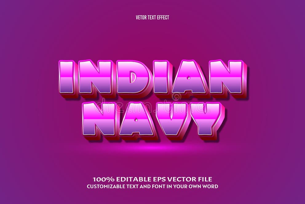 Indian Navy Editable Text Effect 3 Dimension Emboss Comic Style Stock ...