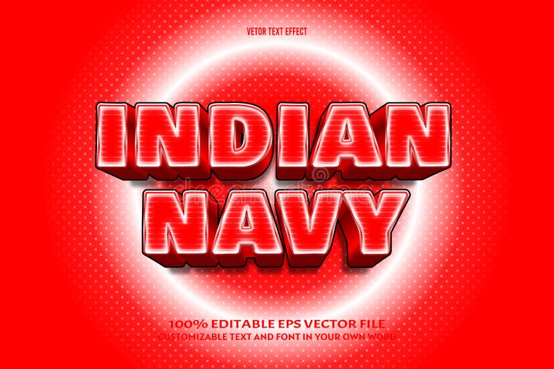 Indian Navy Editable Text Effect 3 Dimension Emboss Comic Style Stock ...