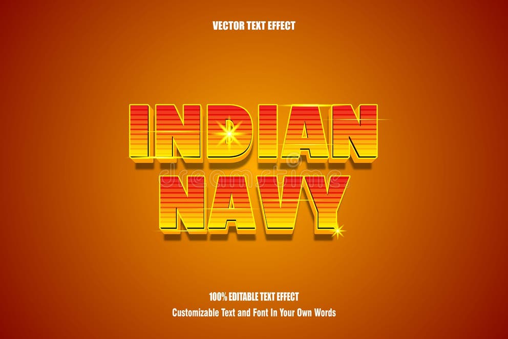 Indian Navy Editable Text Effect 3 Dimension Emboss Modern Style Stock ...