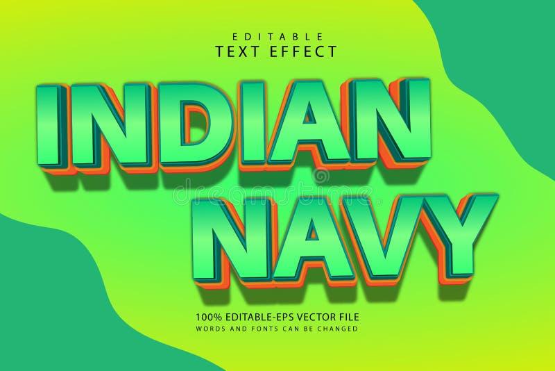 Indian Navy Editable Text Effect 3 Dimension Emboss Modern Style Stock ...
