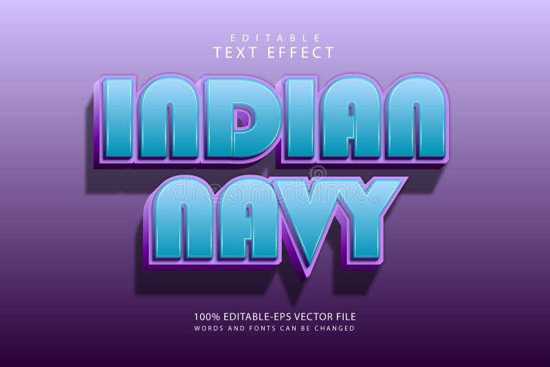 Indian Navy Editable Text Effect 3 Dimension Emboss Modern Style Stock ...