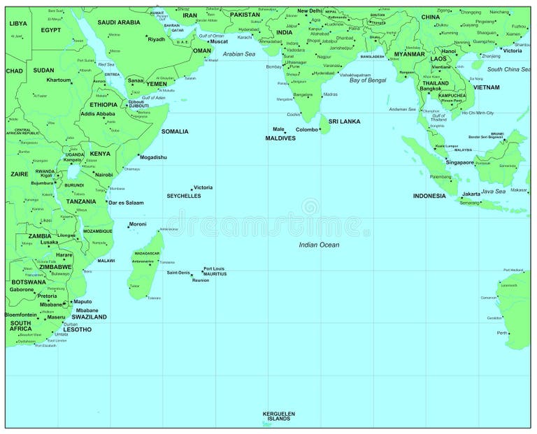 Indian Ocean Map Stock Illustrations – 5,376 Indian Ocean Map Stock ...