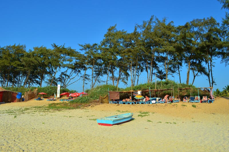 Indian Ocean Coast in Goa State, India Editorial Stock Photo - Image of ...