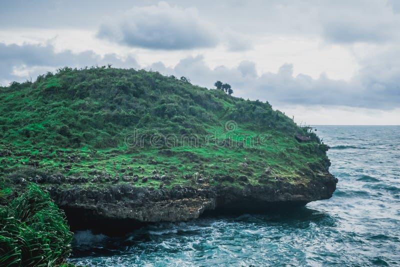 Indian Ocean Coast in the South of Java Island in Indonesia Stock Image ...