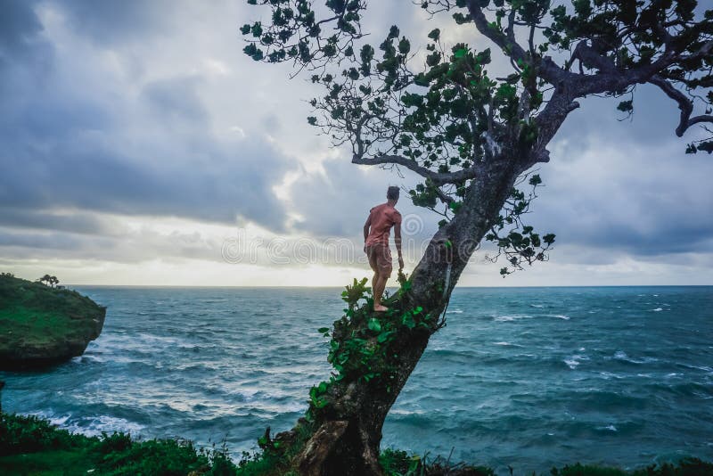 Indian Ocean Coast in the South of Java Island in Indonesia Stock Photo ...