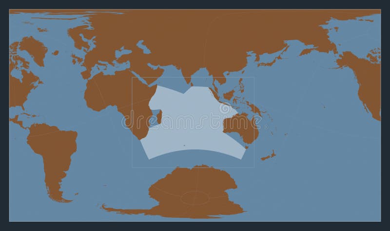 Indian Ocean, Excluding Sub-basins on the World Map. Patterned Stock ...