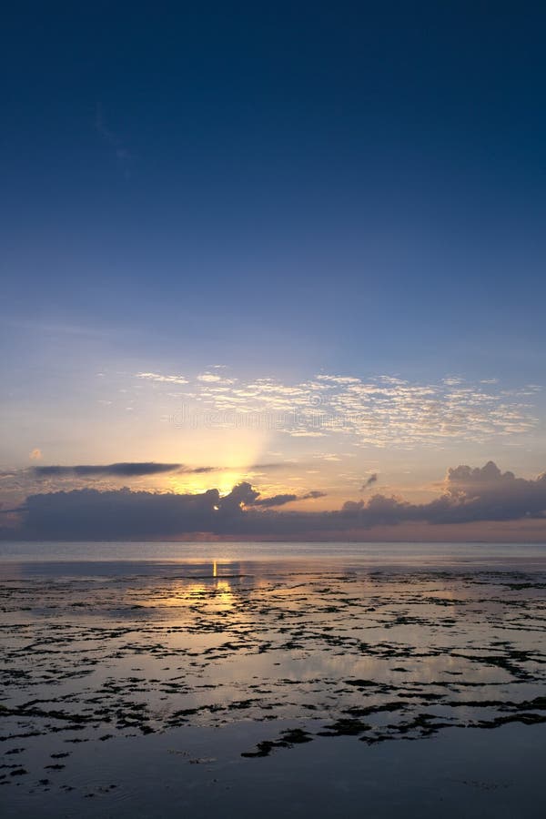Indian Ocean at Dawn Off Thye Coast of Zanzibar Stock Image - Image of ...