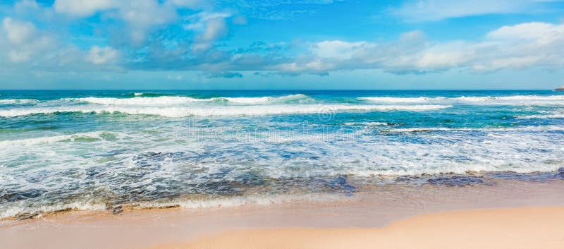 The Indian ocean. Panorama stock image. Image of coast - 63093671