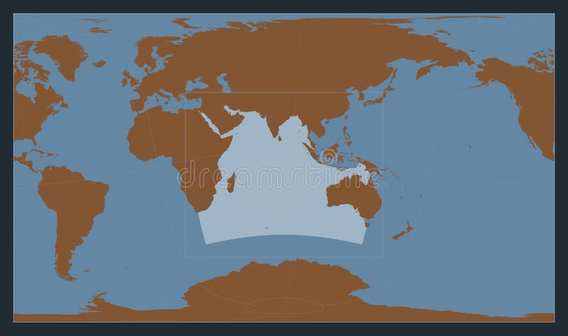 Indian Ocean on the World Map. Patterned Stock Illustration ...