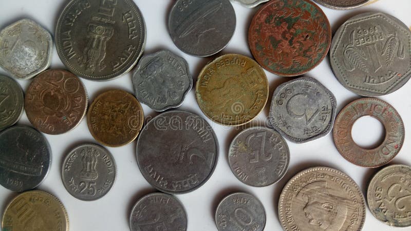 Indian old coins. stock image. Image of century, coins - 144059597