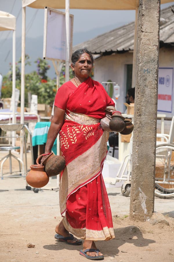 Indian Old Women at Rural Home Editorial Stock Image - Image of road ...