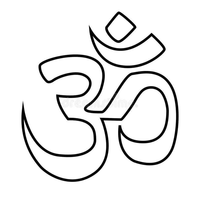 Indian OM Sign, Black Figure On A Transparent Background Stock ...