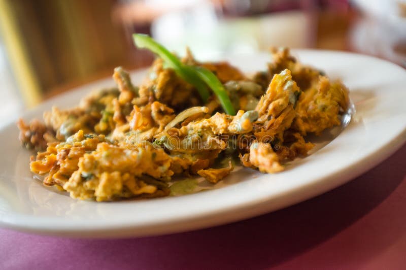 Indian Onion Pakora stock photo. Image of pepper, vegetarian - 73922804
