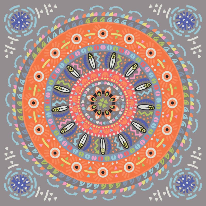 Indian Ornament, Circular Pattern in Ethnic Style Stock Vector ...