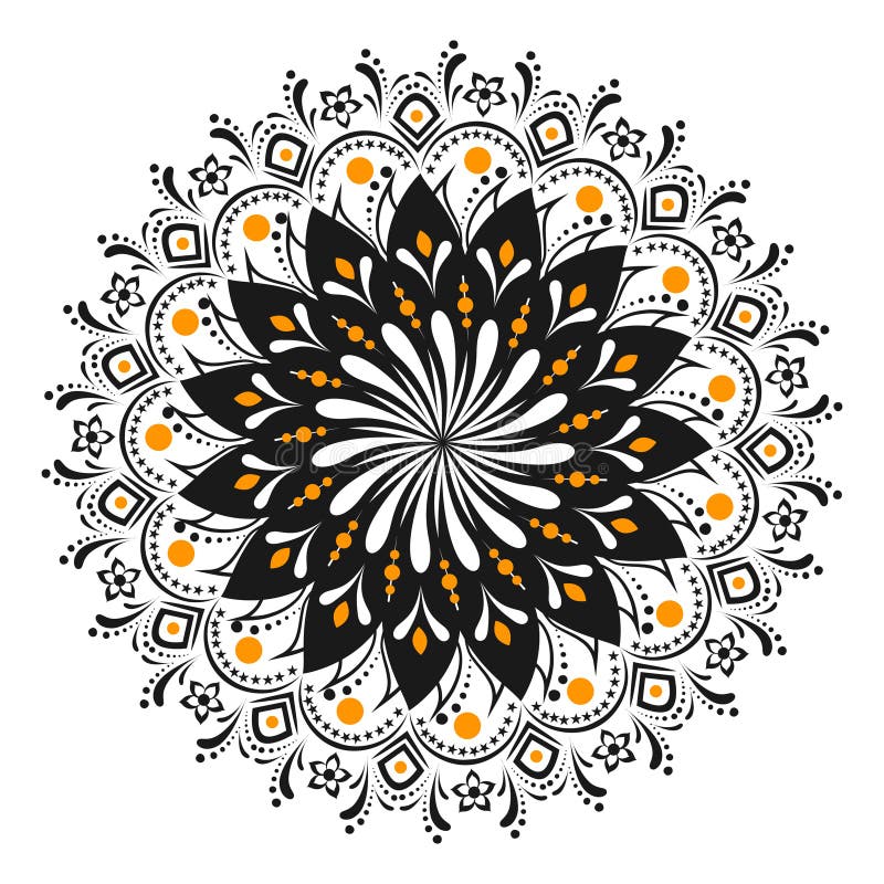 Indian Mandal Ethnic Doodle Mandala Stock Illustration - Illustration ...