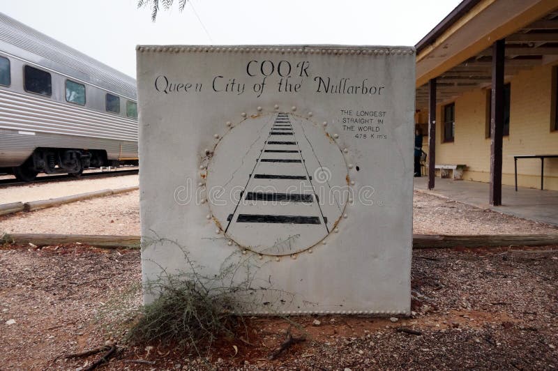 Indian Pacific Stops at Cook Stock Image - Image of platform ...