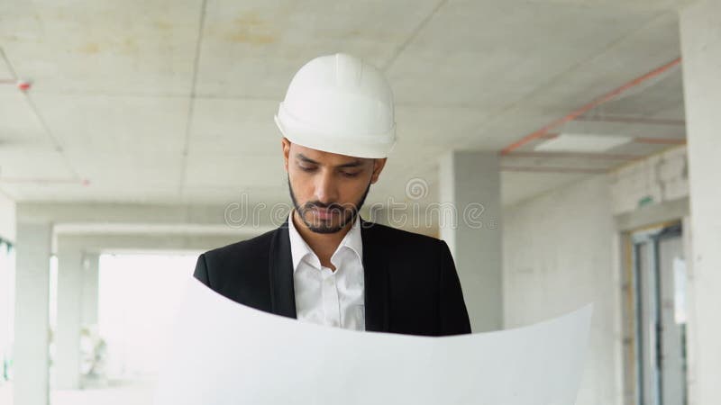 Indian or Pakistani Engineer Builder at Construction Site Stock Video ...