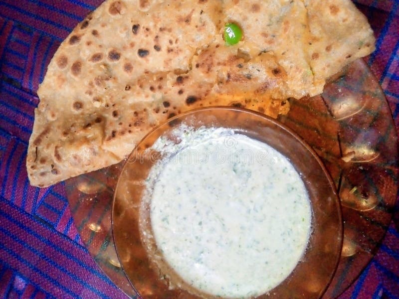 Indian Pakistani Food Breakfast Aloo Paratha Stock Image - Image of ...