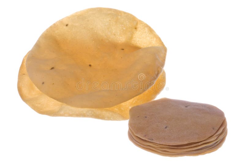 Indian Papadams Isolated stock photo. Image of closeup - 8765846