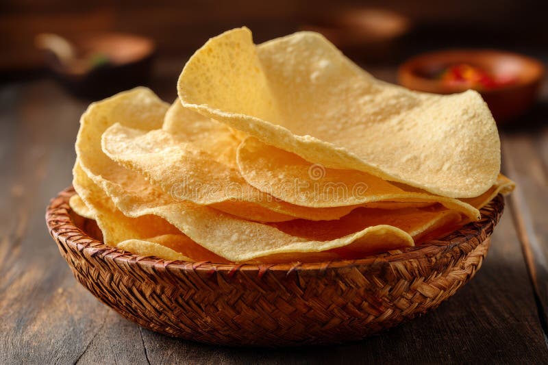 Indian Papadum Flatbread Snack Stock Illustration - Illustration of ...