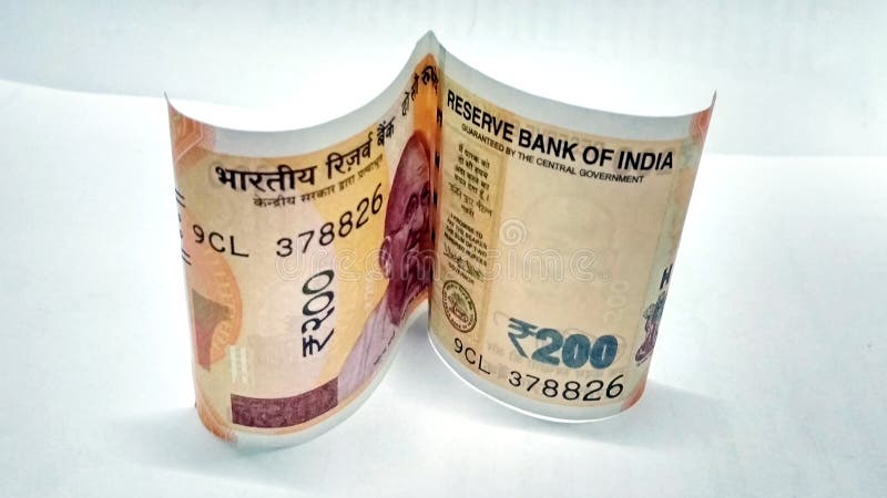 Indian Paper Currency of 200 Rupees Stock Photo - Image of paper ...