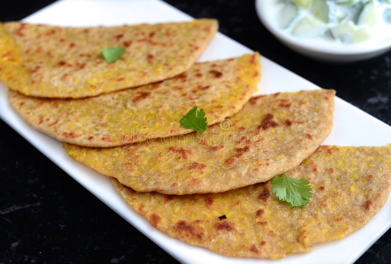 Indian Parantha stock photo. Image of lunch, millet, dining - 73798670