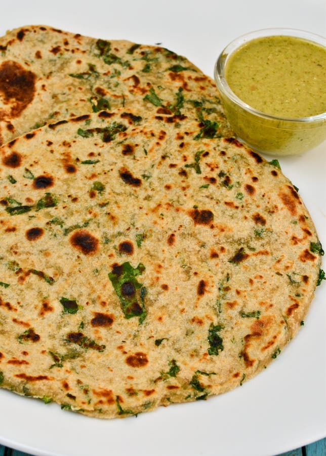 Indian Parantha (stuffed Indian Bread) Stock Photo - Image of round ...
